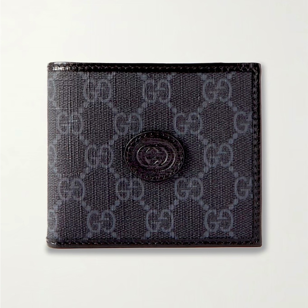 Gucci Gg Interlocking Wallet - Black Monogram Design - Gem